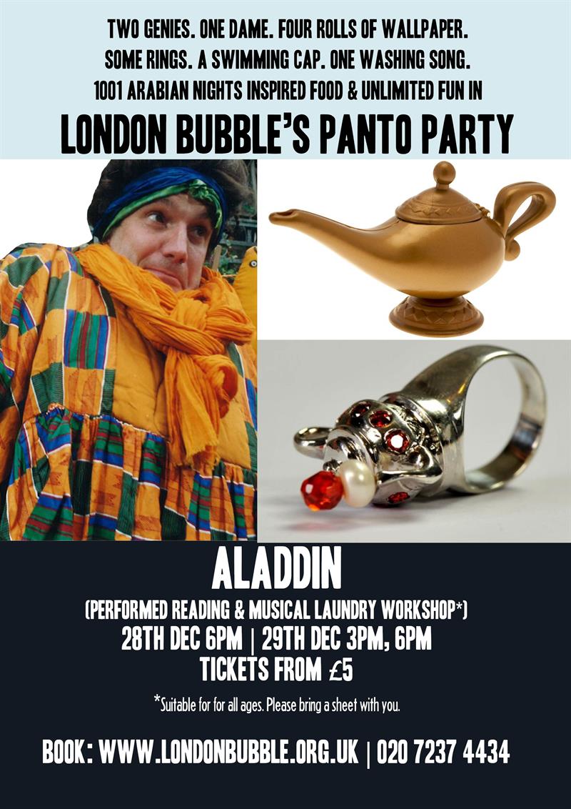 Panto party: Aladdin » London Bubble Theatre Company